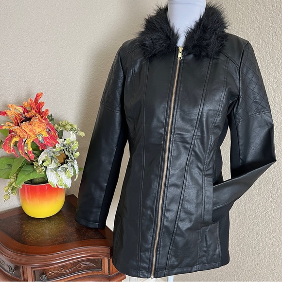 Baccini | Jackets & Coats | Baccini Mixed Media Leather Jacket | Poshmark